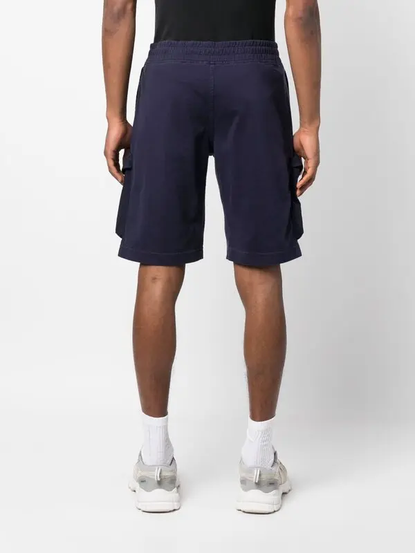 C.P. COMPANY Lens-detail Cotton Cargo Shorts - Blue