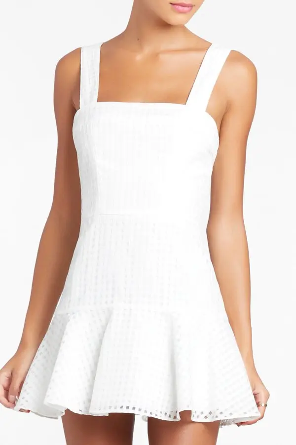 annalise mini dresses in gingham organza Amanda Uprichard Annalise Mini dress size xs gingham organza White - $53