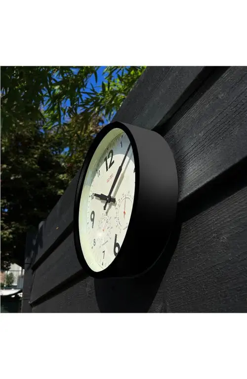 CLOUDNOLA Factory Outdoor Wall Clock & Weather Station - Black