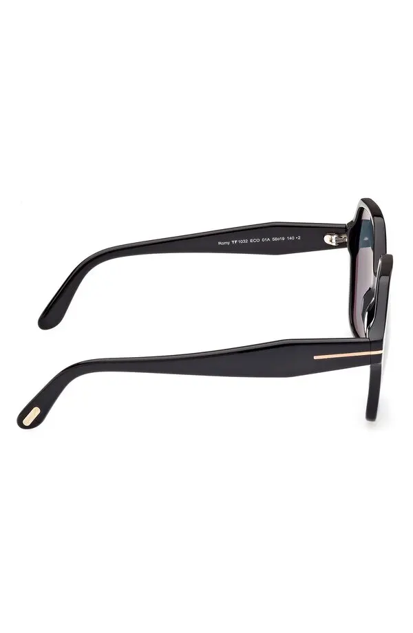 Tom Ford Romy 56mm Polarized Geometric Sunglasses - Shiny  display picture 1