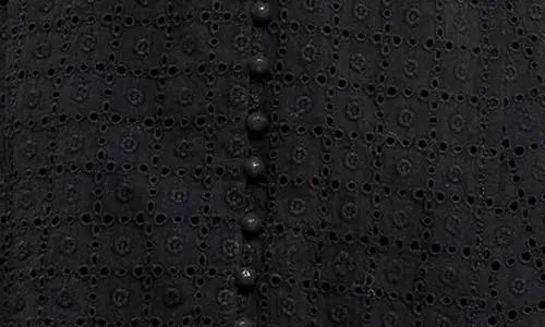 English Factory Broderie Lace Mini Dress - Black