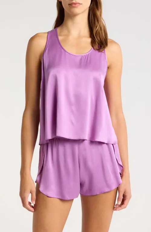 Lunya Racerback Washable Silk Short Pajamas - Atmospheric Fuchsia