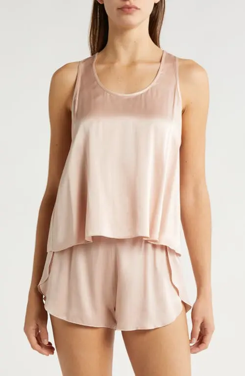Lunya Racerback Washable Silk Short Pajamas - Delicate Pink