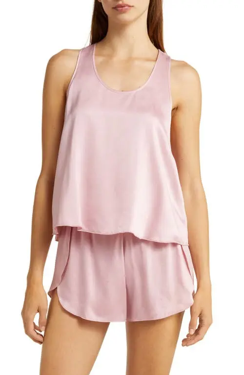 Lunya Racerback Washable Silk Short Pajamas - Serene Pink