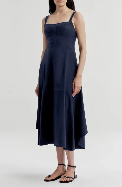 A.L.C. Harlow Linen Blend Dress - Navy