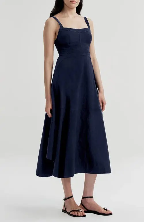 A.L.C. Harlow Linen Blend Dress - Navy