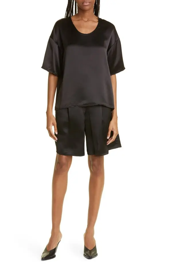 BY MALENE BIRGER Povilla Pleated Satin Shorts