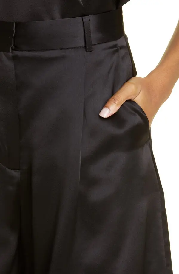 BY MALENE BIRGER Povilla Pleated Satin Shorts