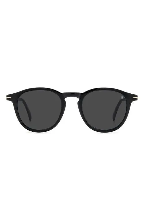 DB EYEWEAR BY DAVID BECKHAM Round Frame Sunglasses - Black Gold