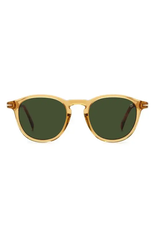 DB EYEWEAR BY DAVID BECKHAM Round Frame Sunglasses - Yellow Havana Brown