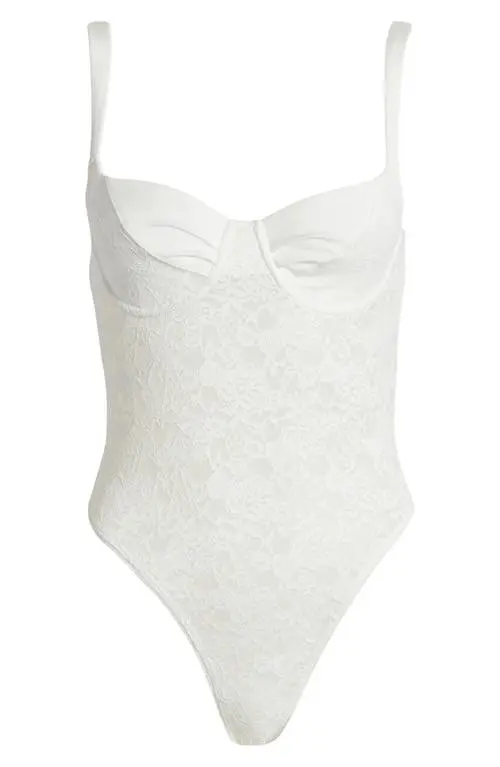 EDIKTED Lace & Satin Underwire Bodysuit