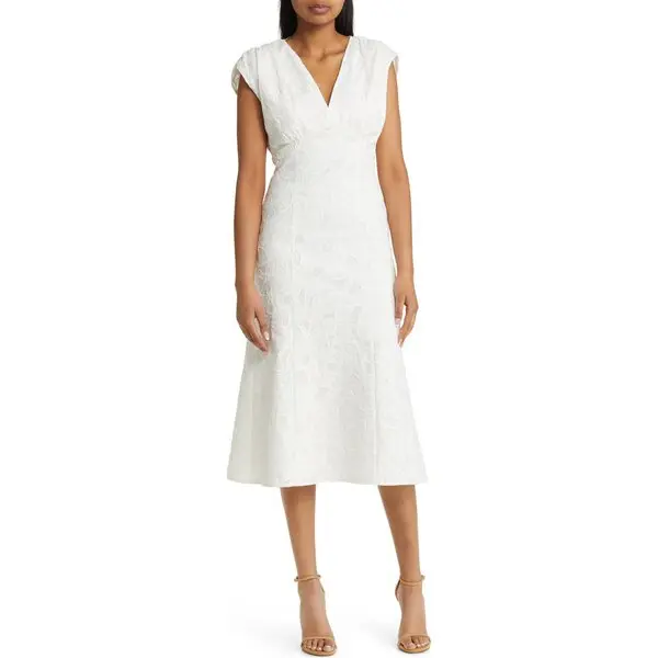 BOSS Dipata Embroidered Cotton-blend Dress - Soft Cream Fantasy