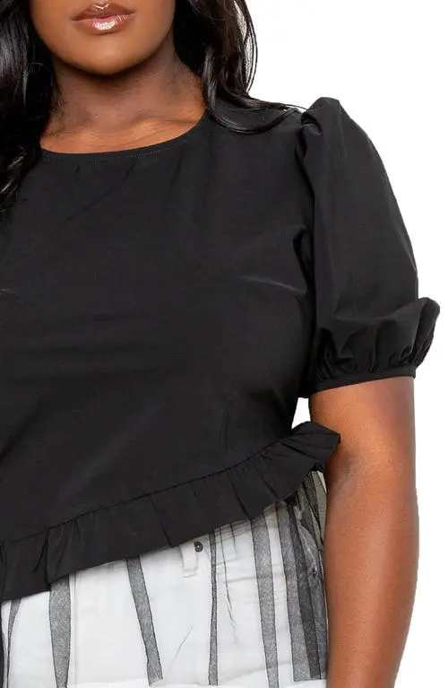 BUXOM COUTURE Asymmetric Peplum Blouse