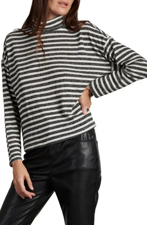 Sanctuary Nikolai Metallic Stripe Cowl Neck Top