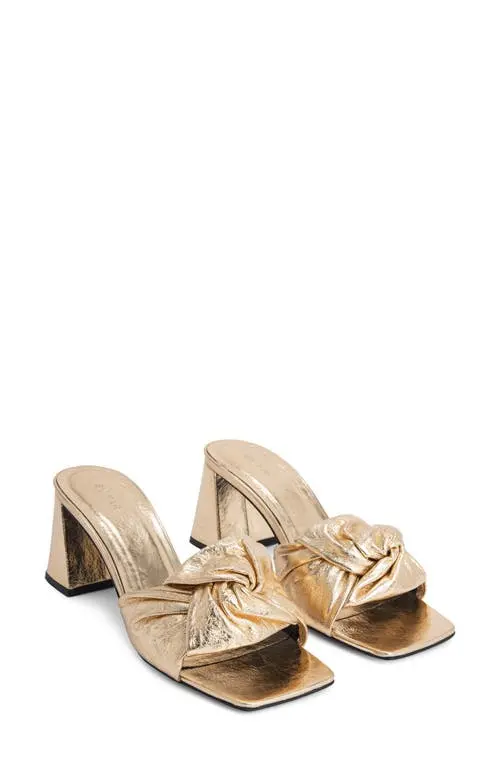 By Far Lamar Metallic Square Toe Sandal