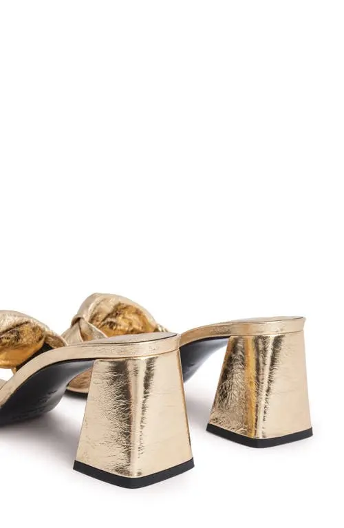 By Far Lamar Metallic Square Toe Sandal