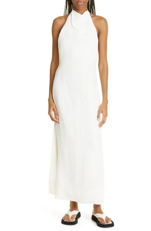 wedding halter dress Lace Halter Boho Ivory Wedding Dress with Tulle Skirt  loveangeldress