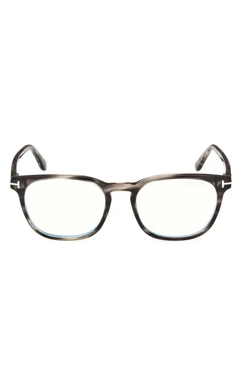 TOM FORD 53mm Square Blue Light Blocking Glasses - Grey/other