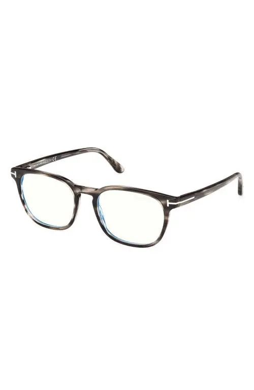TOM FORD 53mm Square Blue Light Blocking Glasses - Grey/other