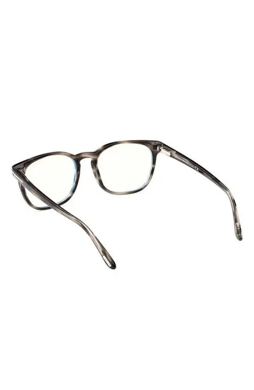 TOM FORD 53mm Square Blue Light Blocking Glasses - Grey/other