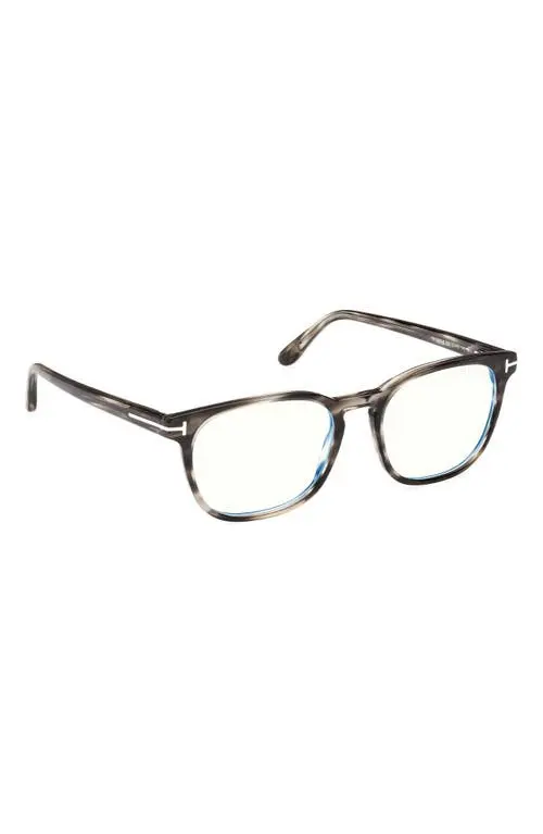 TOM FORD 53mm Square Blue Light Blocking Glasses - Grey/other