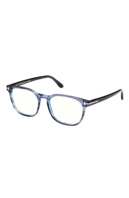TOM FORD 53mm Square Blue Light Blocking Eyeglasses - Blue/other