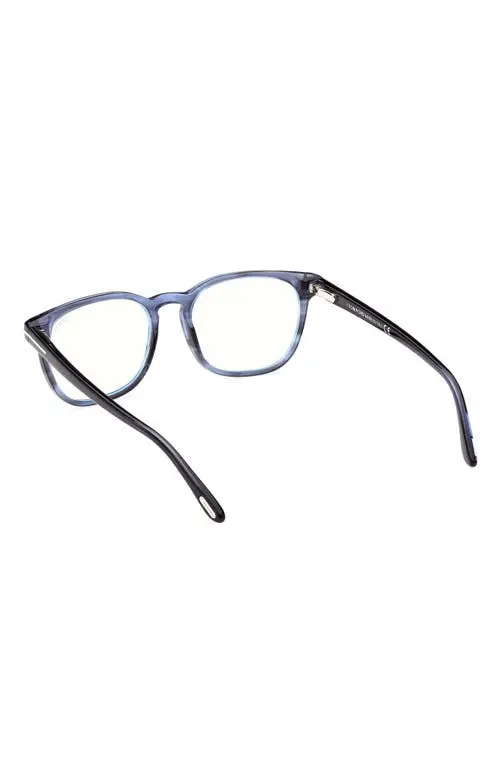 TOM FORD 53mm Square Blue Light Blocking Eyeglasses - Blue/other