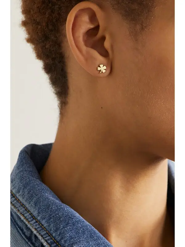 JENNIFER MEYER Mini Clover 18-karat Stud Earrings