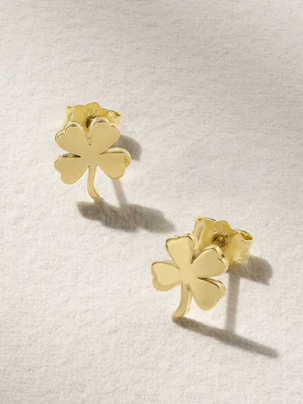 JENNIFER MEYER Mini Clover 18-karat Stud Earrings