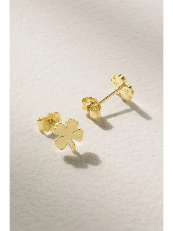 JENNIFER MEYER Mini Clover 18-karat Stud Earrings