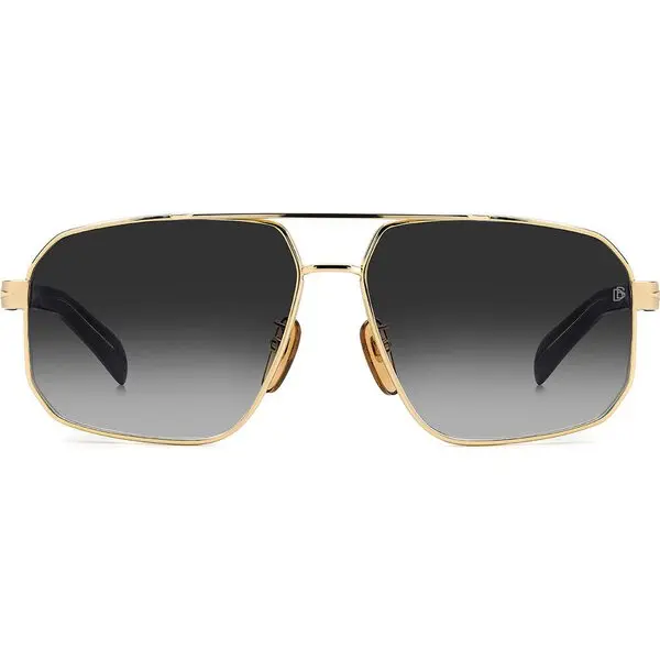 DB EYEWEAR BY DAVID BECKHAM Rectangular Sunglasses - Gold Black
