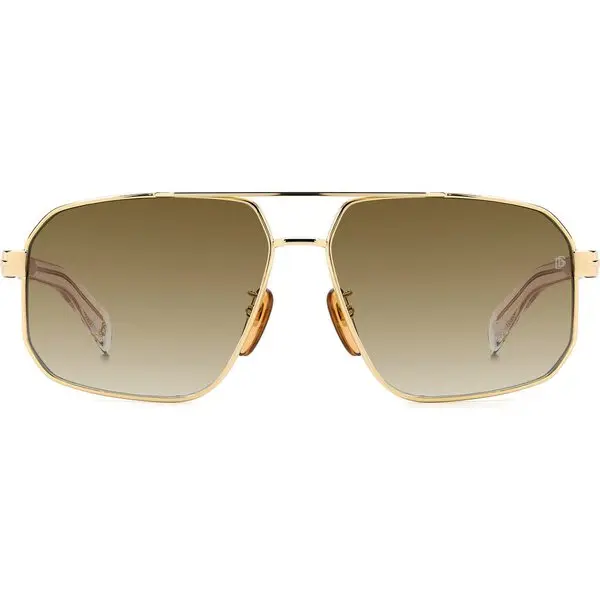 DB EYEWEAR BY DAVID BECKHAM Rectangular Sunglasses - Gold Crystal