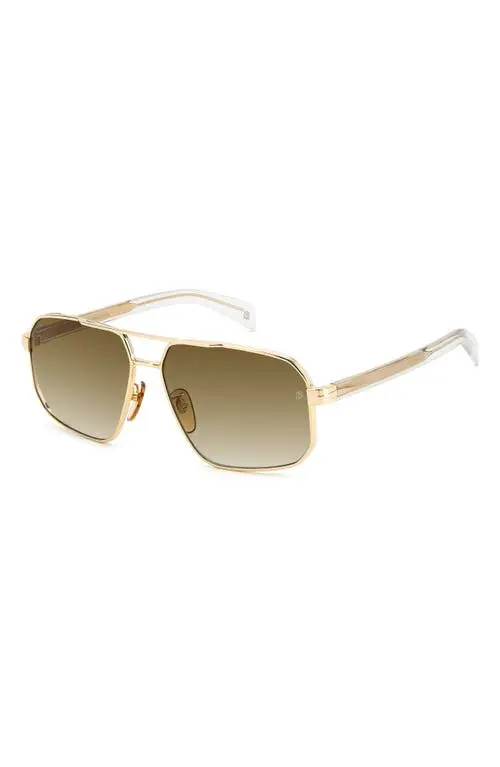 DB EYEWEAR BY DAVID BECKHAM Rectangular Sunglasses - Gold Crystal