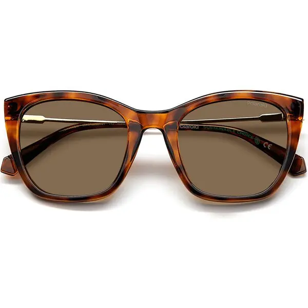 POLAROID 52mm Polarized Cat Eye Sunglasses - Havana/bronze Polar