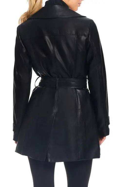 Sanctuary Faux Leather Belted Trench Coat