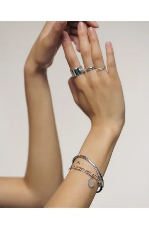 Monica Vinader Id Oval Charm Chain Bracelet - Sterling Silver