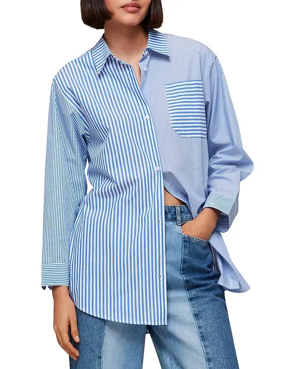 Whistles Millie Striped Oversized Shirt