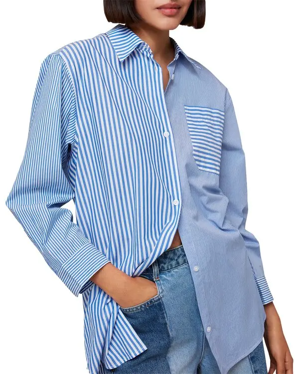 Whistles Millie Striped Oversized Shirt