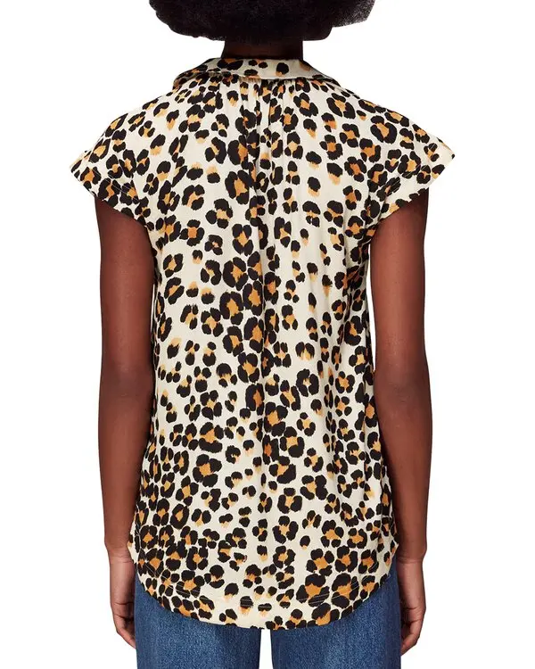 Whistles Painted Shirt - Leopard Print