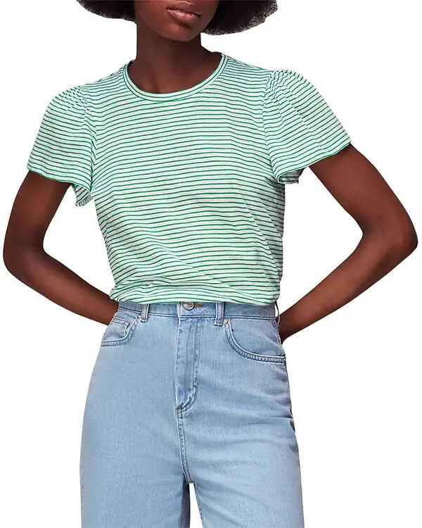 Whistles Cotton Frill Sleeve Tee