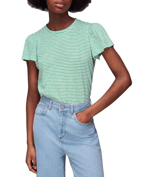 Whistles Cotton Frill Sleeve Tee