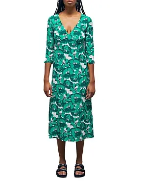 The Kooples Summer Party Silk Midi Dress In Grn01 - 47% Off | Editorialist