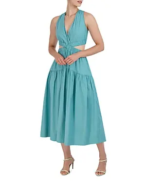 green emerald velvet dress Oria Chiffon Mini Dress / Green | Meshki main image 1