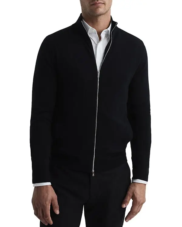 REISS Hampshire Long Sleeve Merino Full Zip Sweater