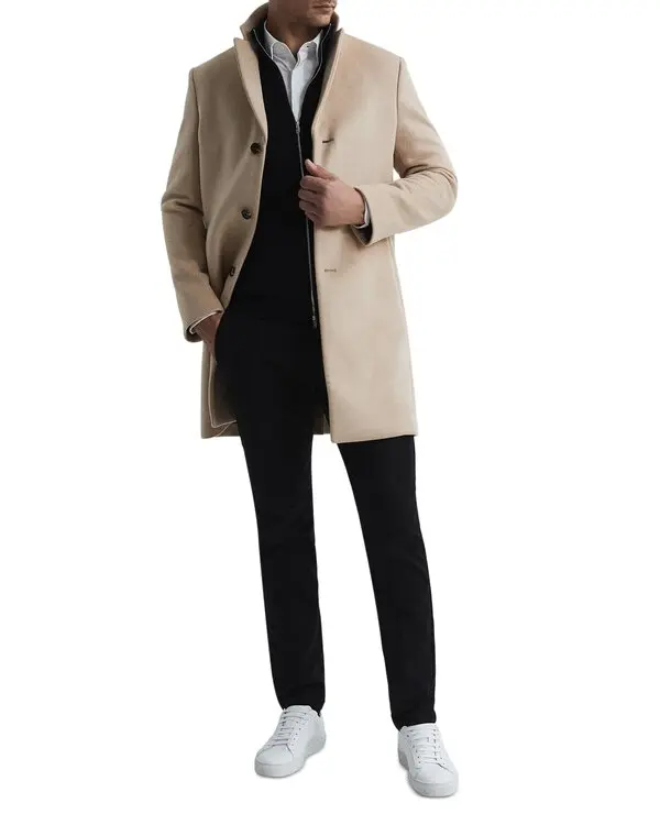 REISS Hampshire Long Sleeve Merino Full Zip Sweater