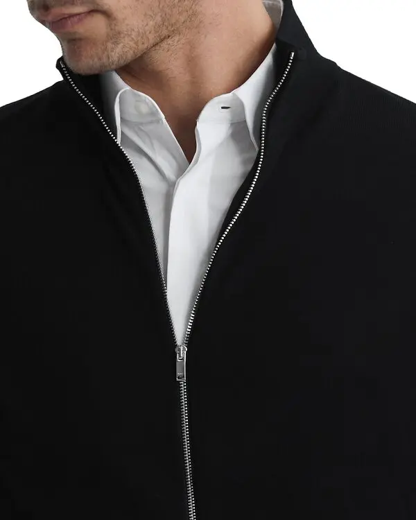 REISS Hampshire Long Sleeve Merino Full Zip Sweater