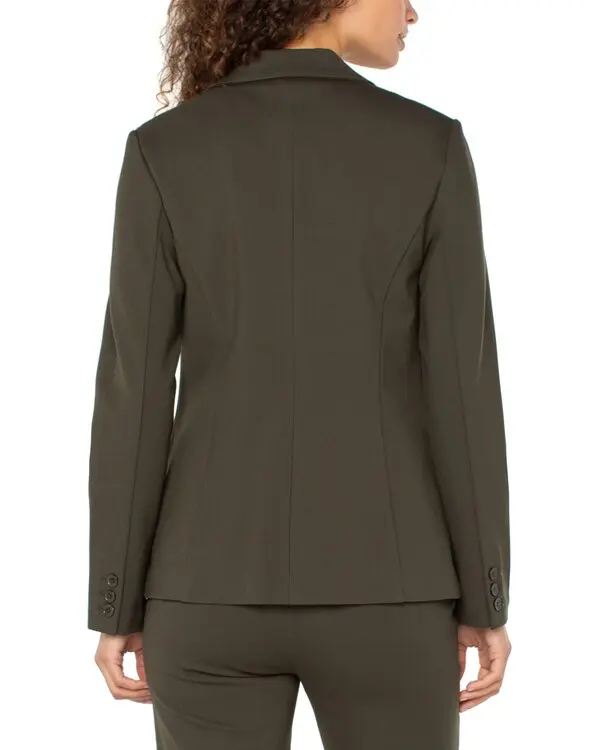 LIVERPOOL Fitted Ponte Blazer - Forest Night