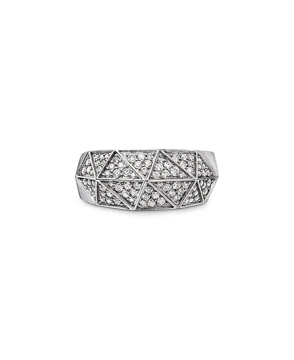 David Yurman Faceted Diamond Pave Ring - Silver