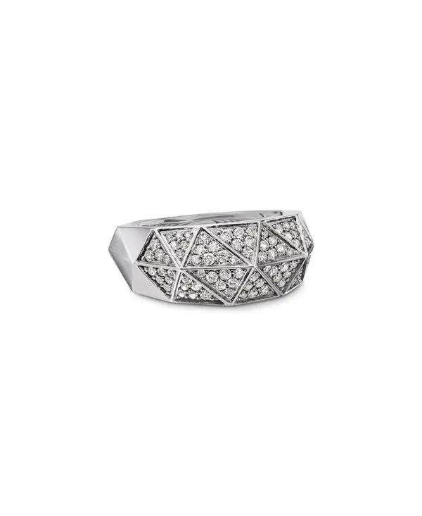 David Yurman Faceted Diamond Pave Ring - Silver
