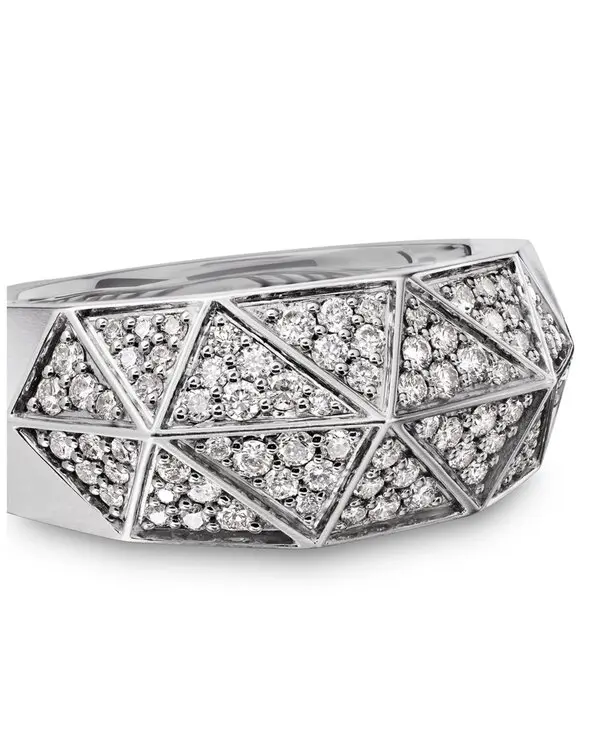 David Yurman Faceted Diamond Pave Ring - Silver